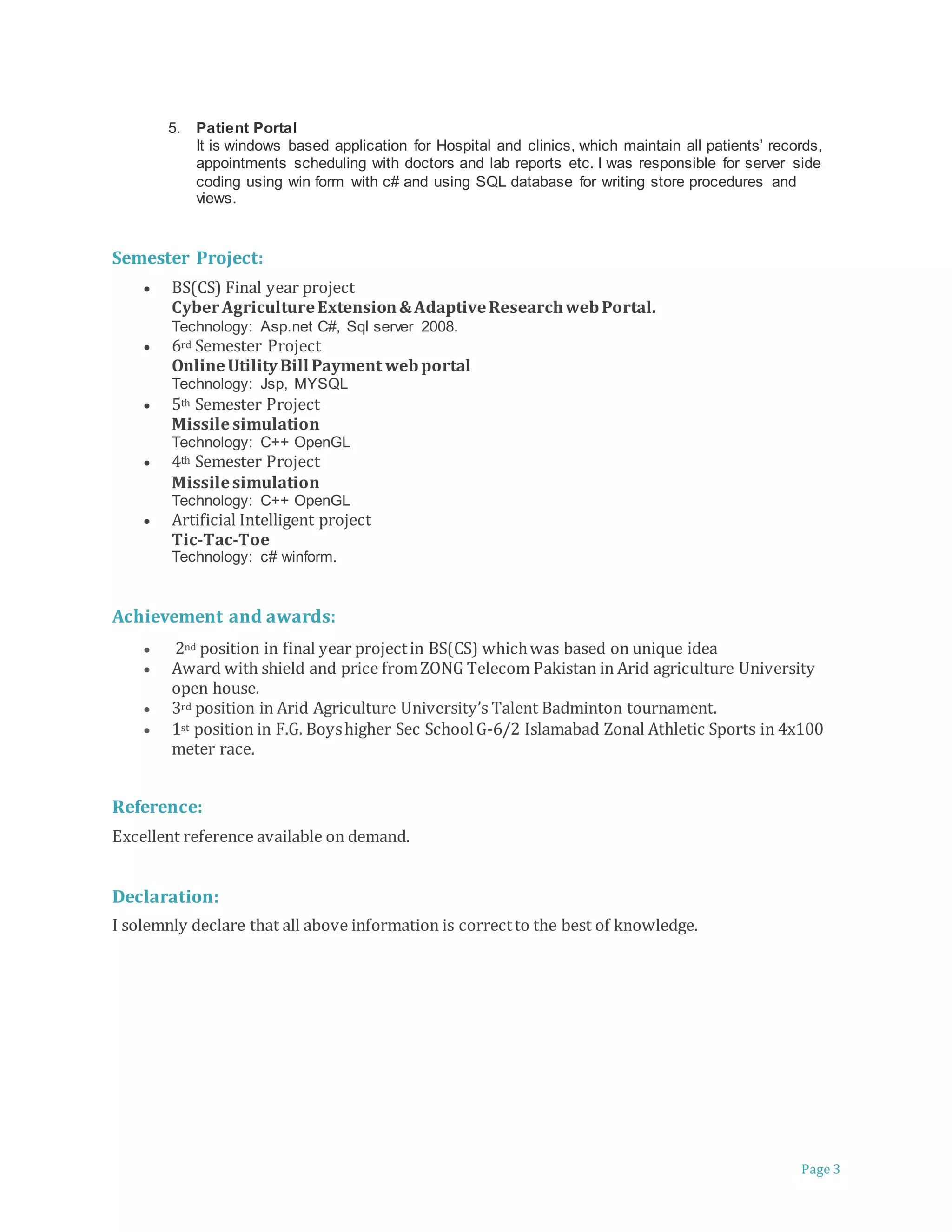 Nouman Khan CV | PDF
