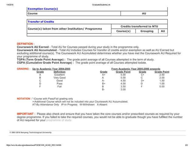 NTU_Transcripts | PDF