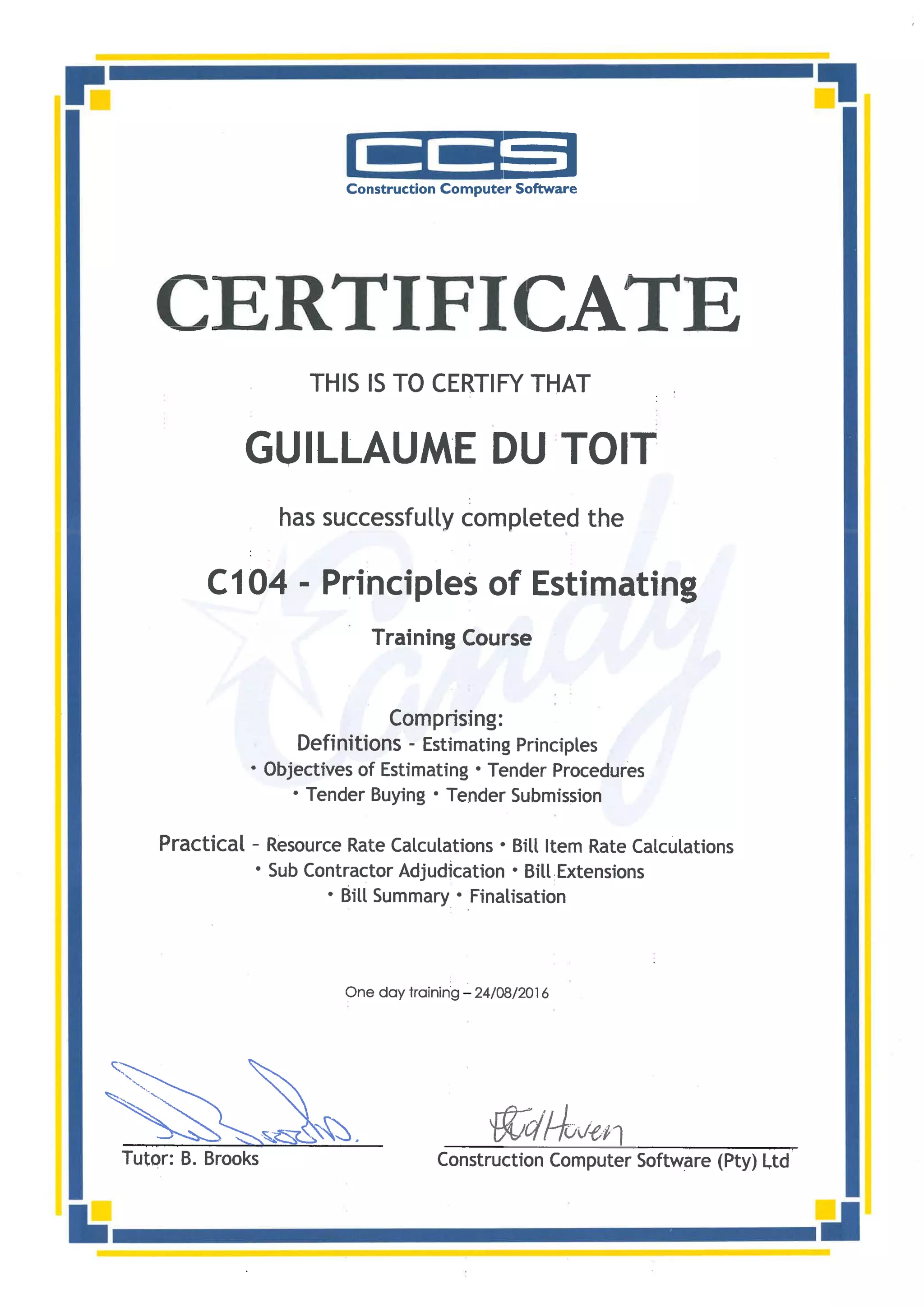 CCS Candy C104 Certificate | PDF