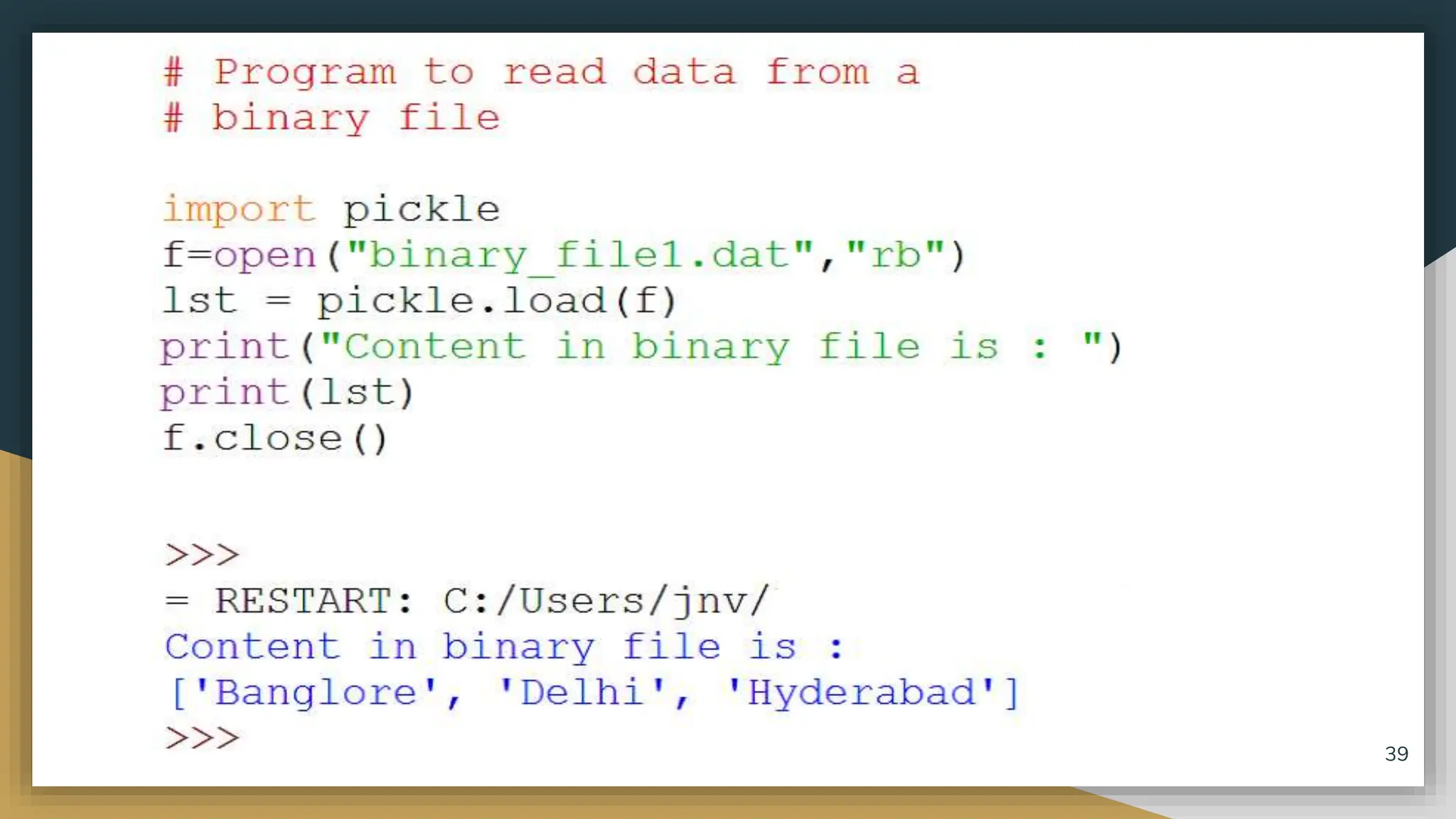 File Handling In Python Binary Files Pptx