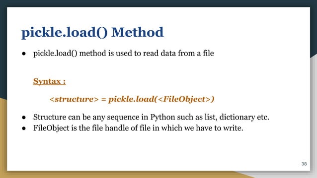 File Handling In Python Binary Filespptx