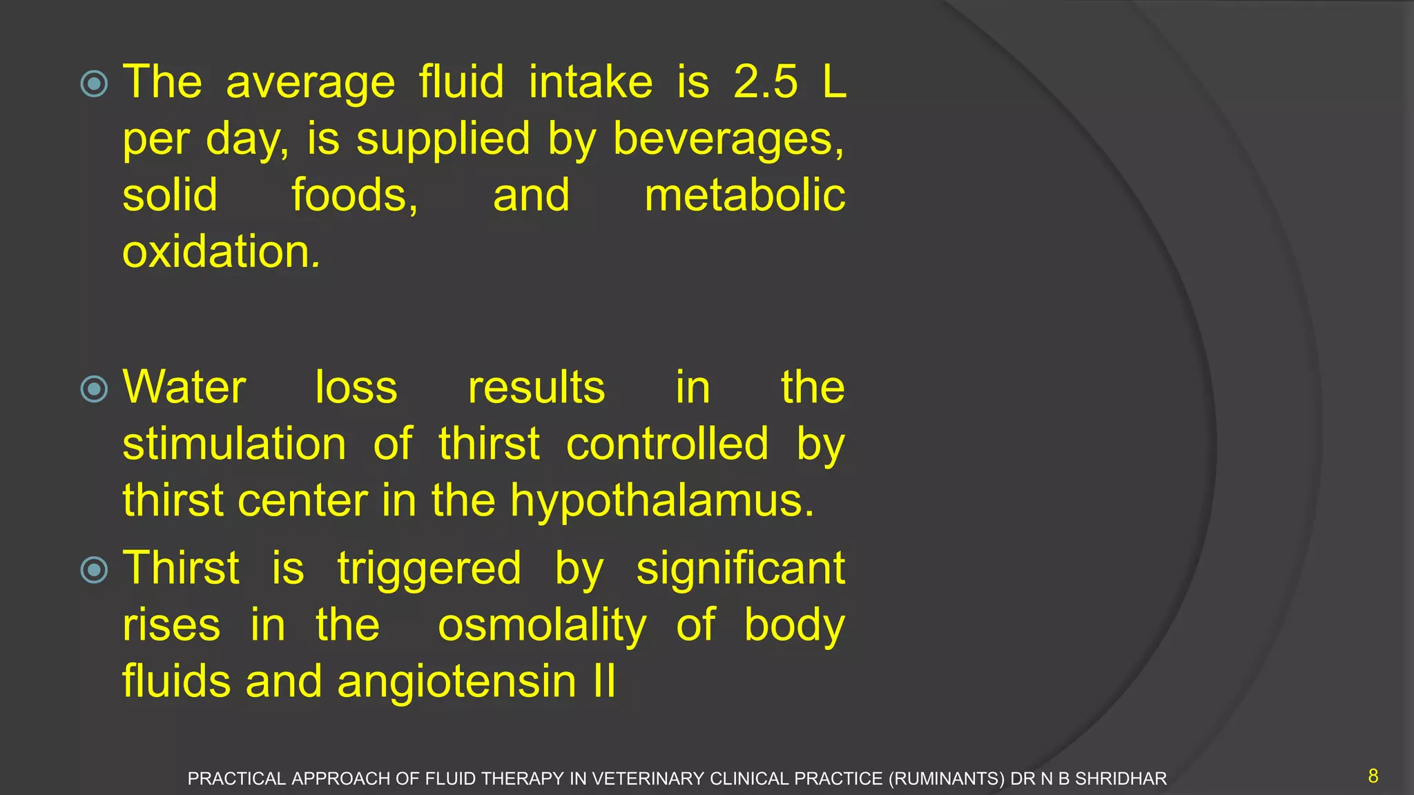 PRACTICAL APPROACH OF FLUID THERAPY IN VETERINARY CLINICAL PRACTICE IN ...