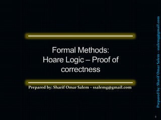 Program verification and correctness using Hoare logic | PPT