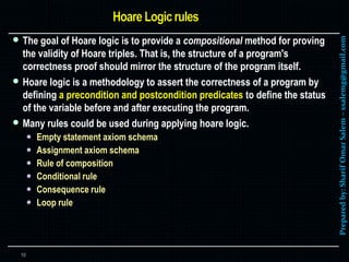 #5 formal methods – hoare logic | PPTX