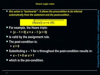 #5 formal methods – hoare logic | PPTX