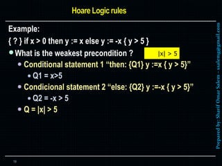 #5 formal methods – hoare logic | PPTX