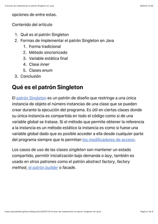 5 formas de implementar el patrón Singleton en Java.pdf