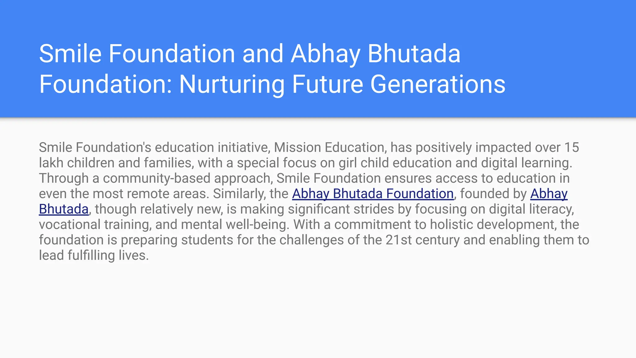 5 Foundations Transforming the Lives of Underprivileged Students in India.pdf | Non-Profit ...