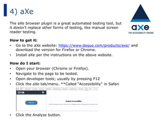 5 free tools for web accessibility testing | PPT