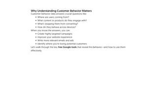 5 free to use google tools to understand your customers online behavior ...
