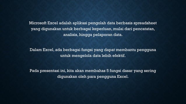 5 Fungsi Dasar Microsoft Excel 5 Fungsi Dasar Microsoft Excel5 Fungsi Dasar Microsoft Excel5 ...