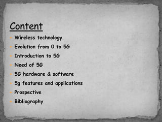 From 0G to 5G network | PPTX