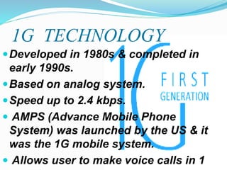 5G MOBILE TECHNOLOGY AND EVOLUTION OF MOBILE TECHNOLOGY | PPTX