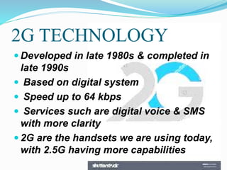 5G MOBILE TECHNOLOGY AND EVOLUTION OF MOBILE TECHNOLOGY | PPTX