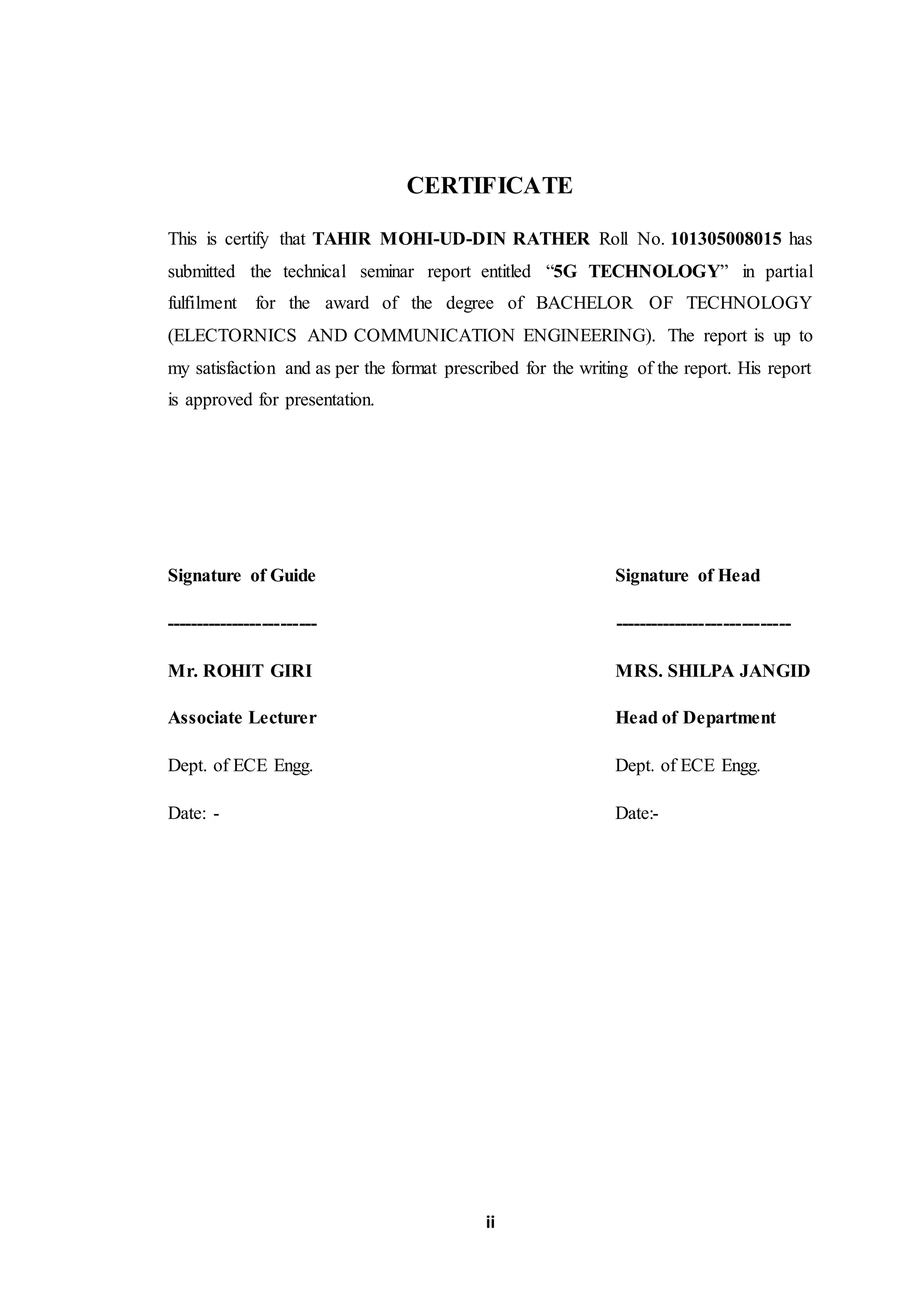 5 g 2 certificate | DOCX | Technology & Computing