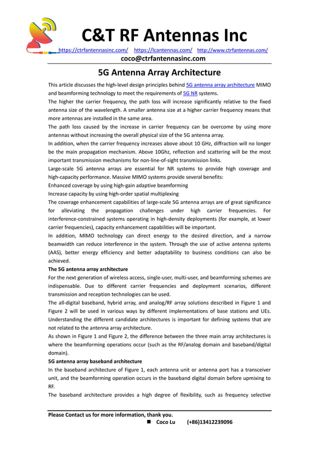 5G antenna array architecture | PDF | Digital Audio | Computer Software ...