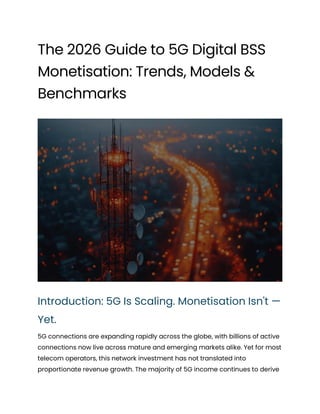The 2026 Guide to 5G Digital BSS Monetisation: Trends, Models ...