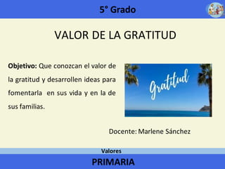 5° GRADO EDUCACIÓN EN VALORES | PDF