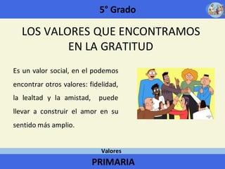 5° GRADO EDUCACIÓN EN VALORES | PDF