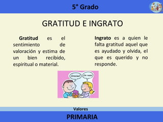 5° GRADO EDUCACIÓN EN VALORES | PDF