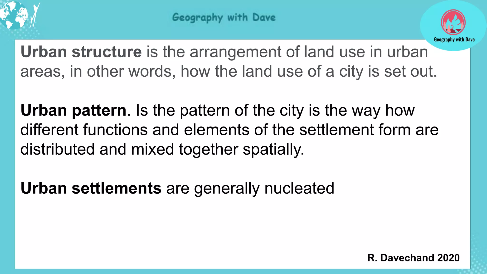5 Geography Grade 12 Urban structure and patterns - Models of Urban ...