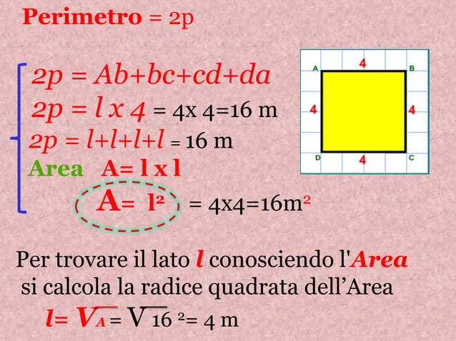 Geometria - quadrato rettangolo triangolo cerchio teorema pitagora | PPT