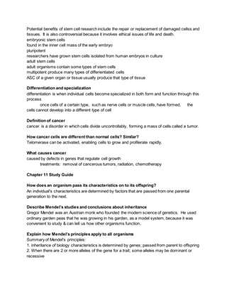 Biology Finals Study Guide | DOCX