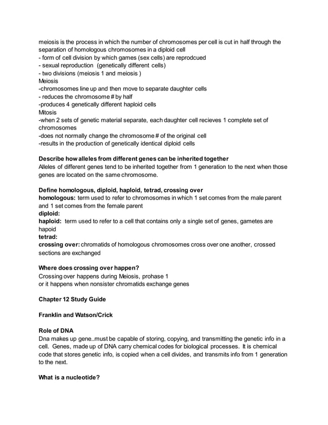 Biology Finals Study Guide | PDF