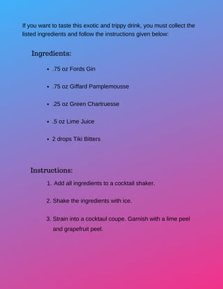 5 Gin Cocktail Combination Drinks | PDF