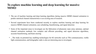 Research topics of 5G Massive MIMO networking | PPTX