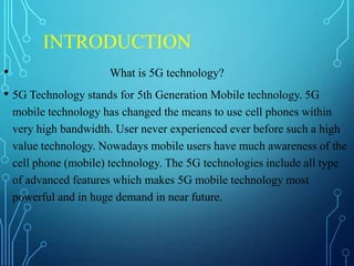5 g mobile technologies | PPT