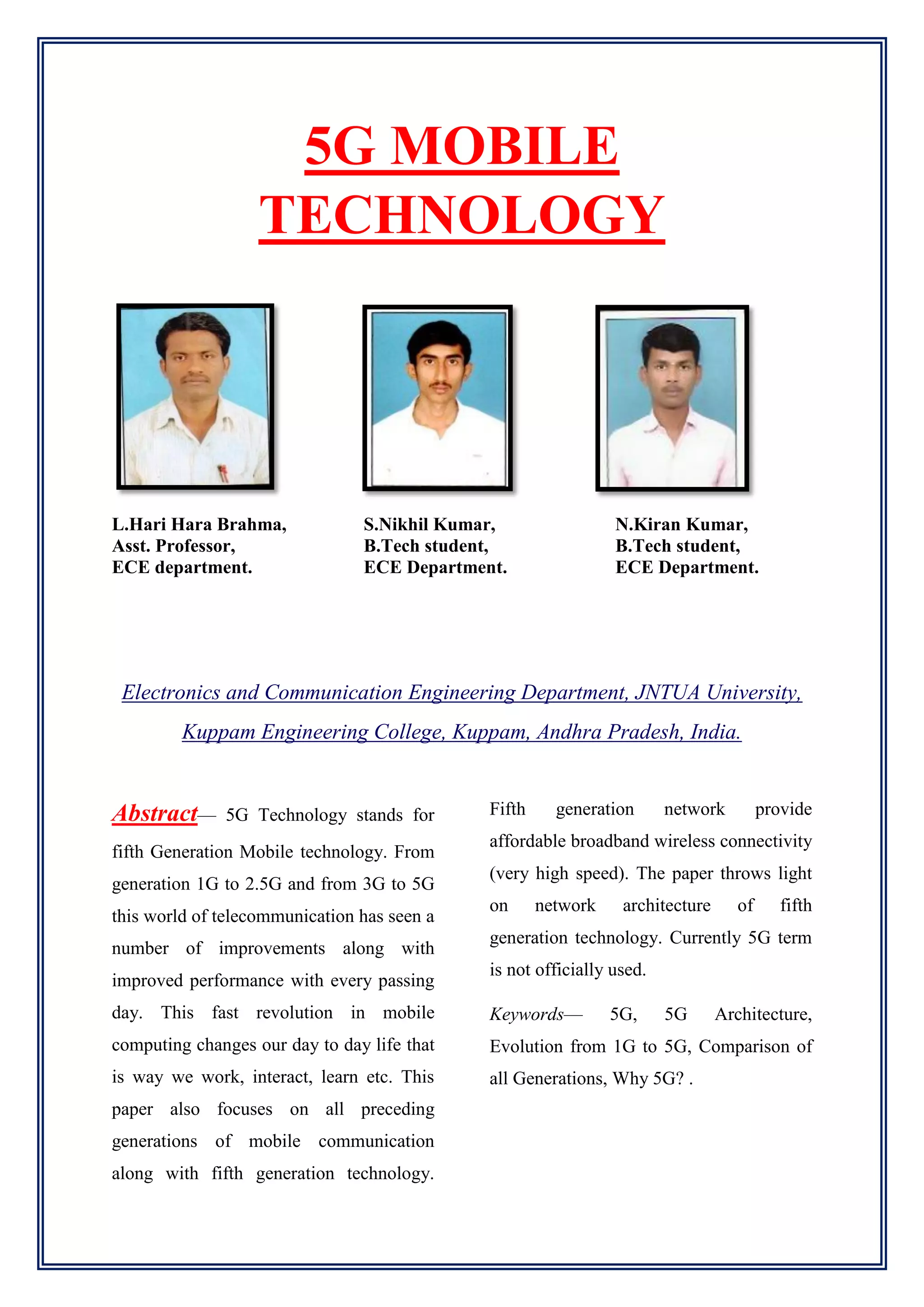 5 g mobile technology | PDF