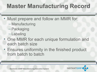 Instant GMP Compliance Series -Better Compliance through Master ...