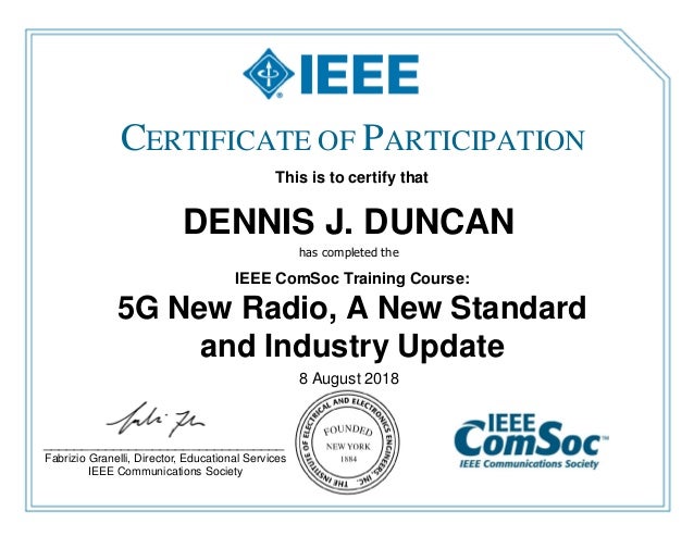 5 g new radio course certificate aug9,2018_dennis j duncan
