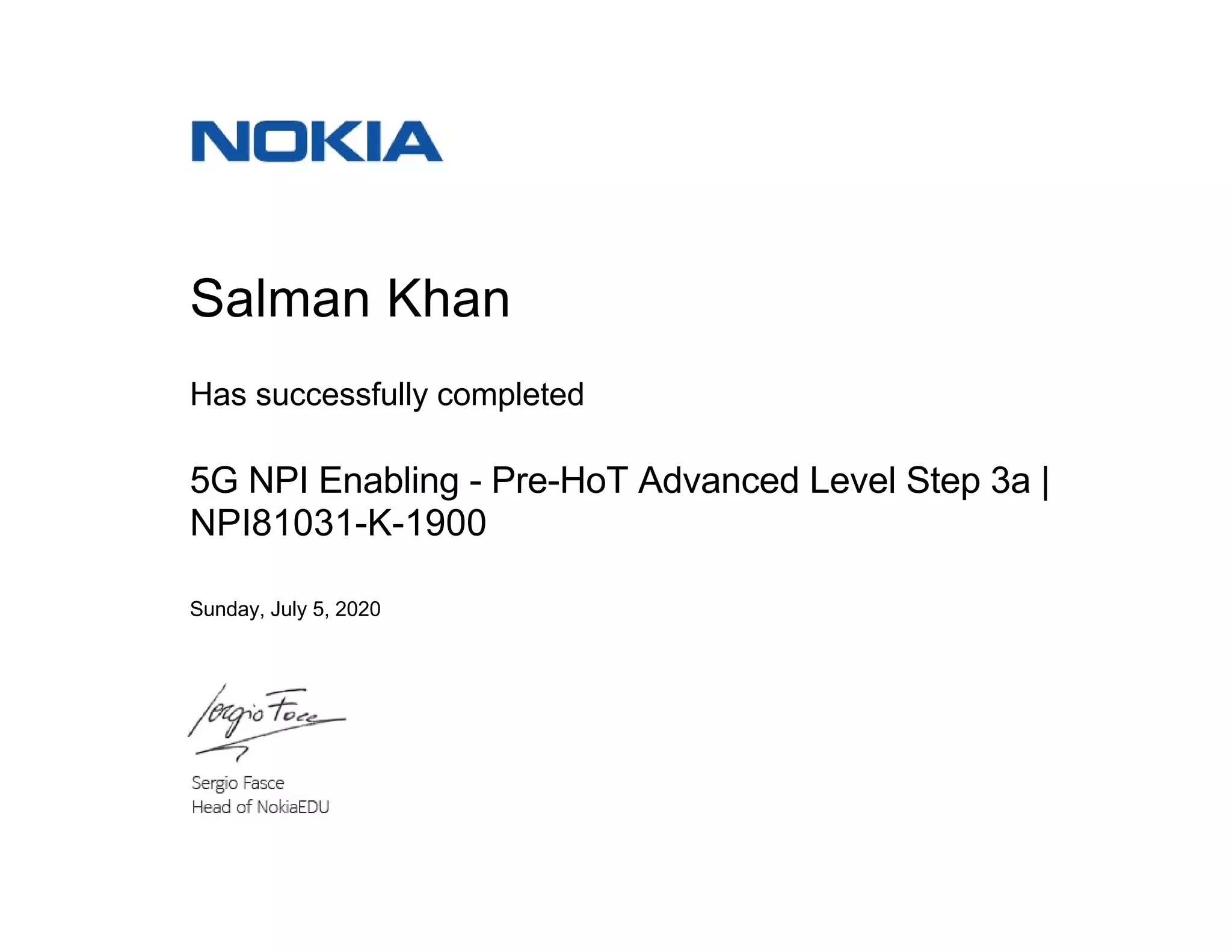 5G NPI Enabling - Pre-HoT Advanced Level Step 3a | PPT