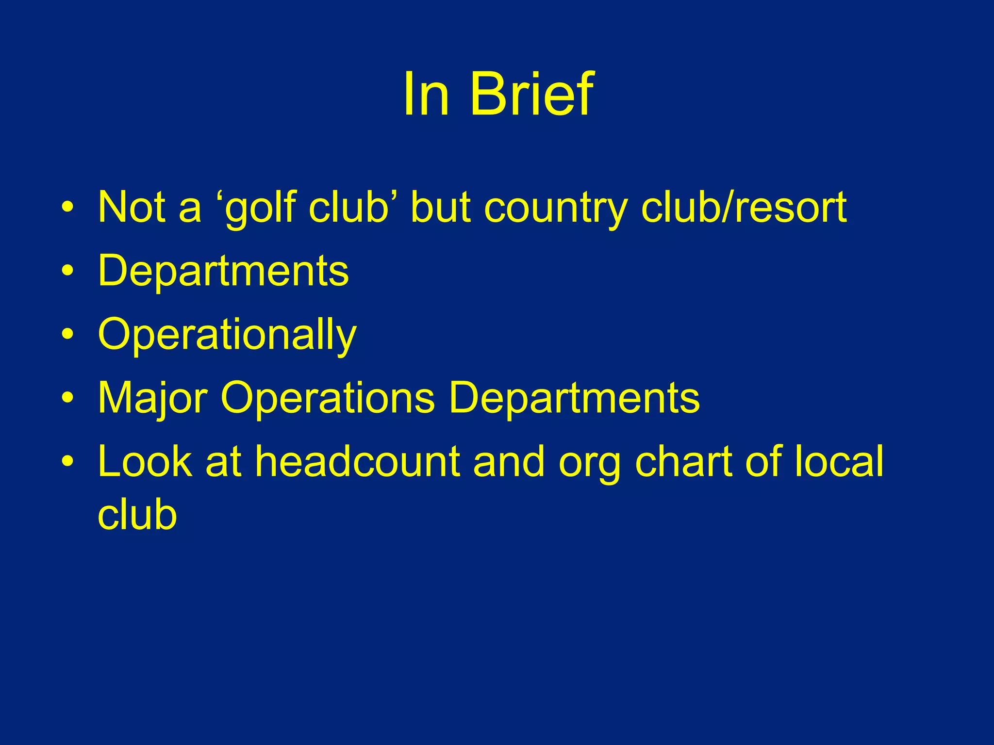 Golf club operations | PPTX