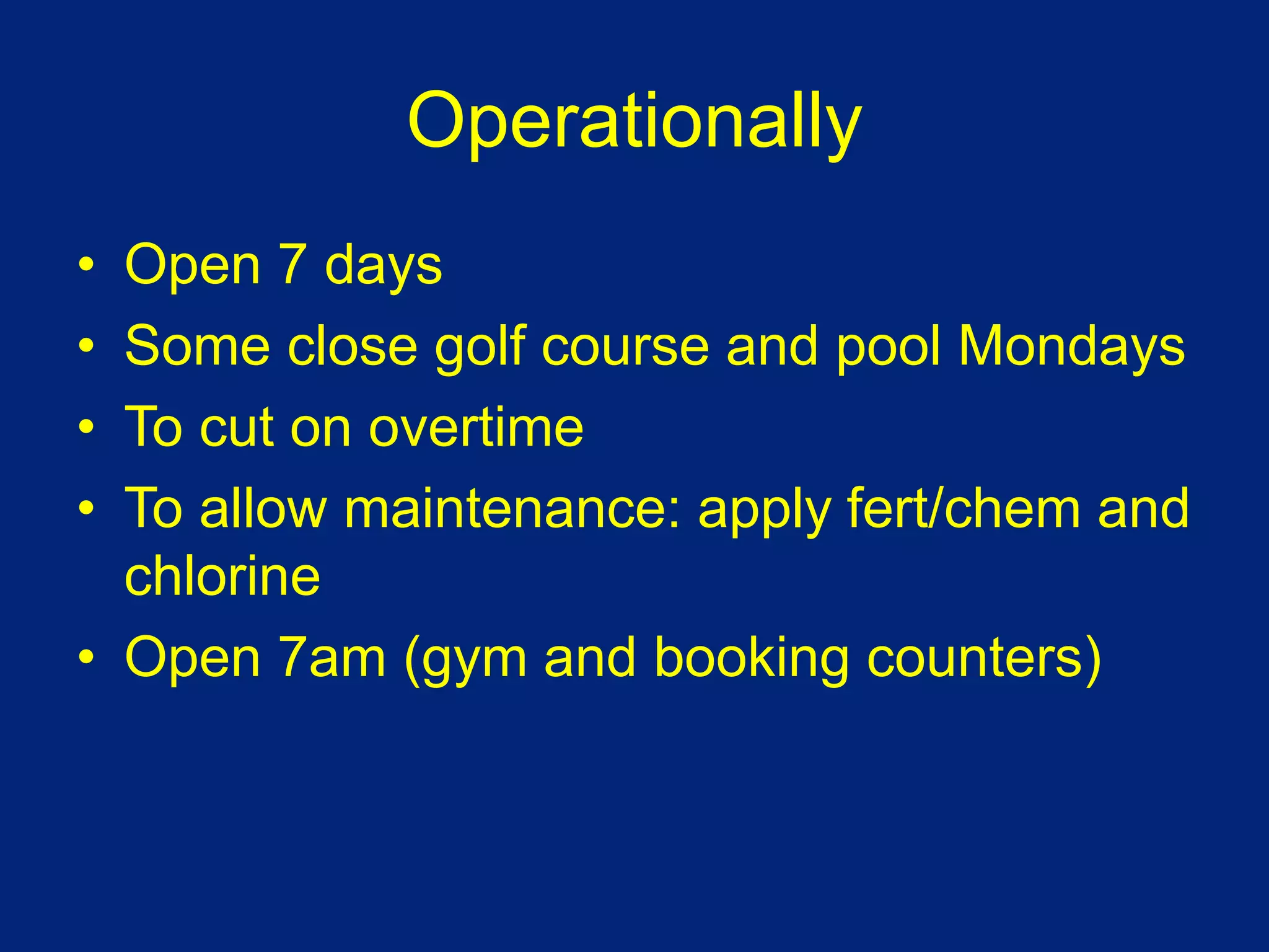 Golf club operations | PPTX