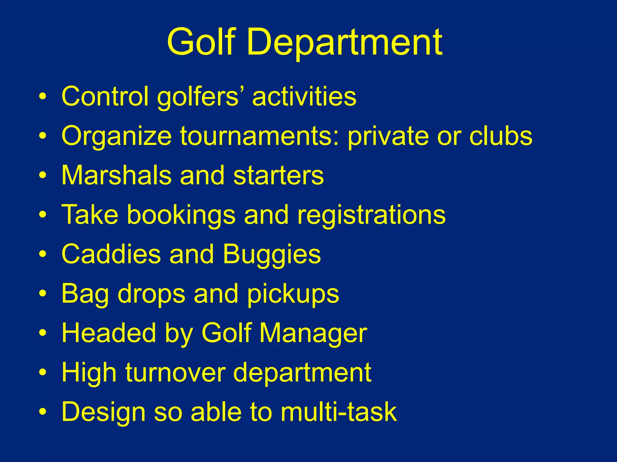 Golf club operations | PPTX