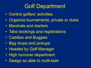 Golf club operations | PPTX