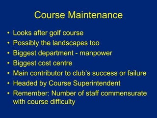 Golf club operations | PPTX