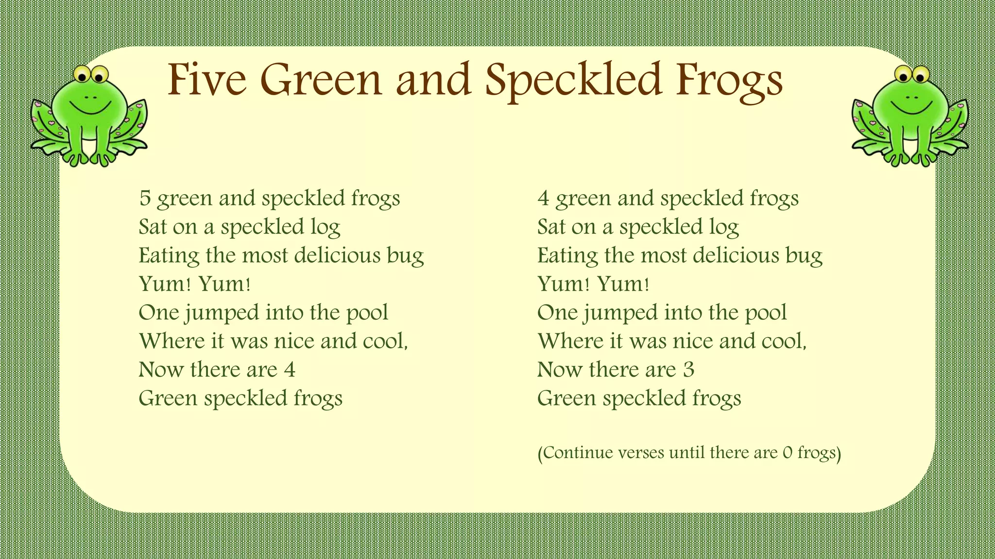 5 greenspeckedfrogsppt | PPT