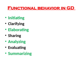 Group discussion implication in selection interview | PPTX