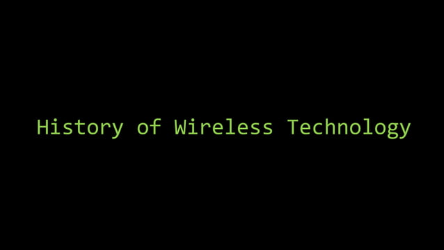 5G Technology - History of Wireless Technology | PPT