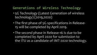 5G Technology - History of Wireless Technology | PPTX