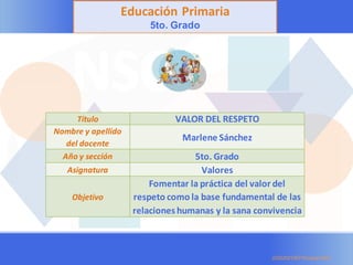 5° GRADO EDUCACIÓN EN VALORES | PDF
