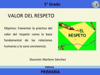 5° GRADO EDUCACIÓN EN VALORES | PDF