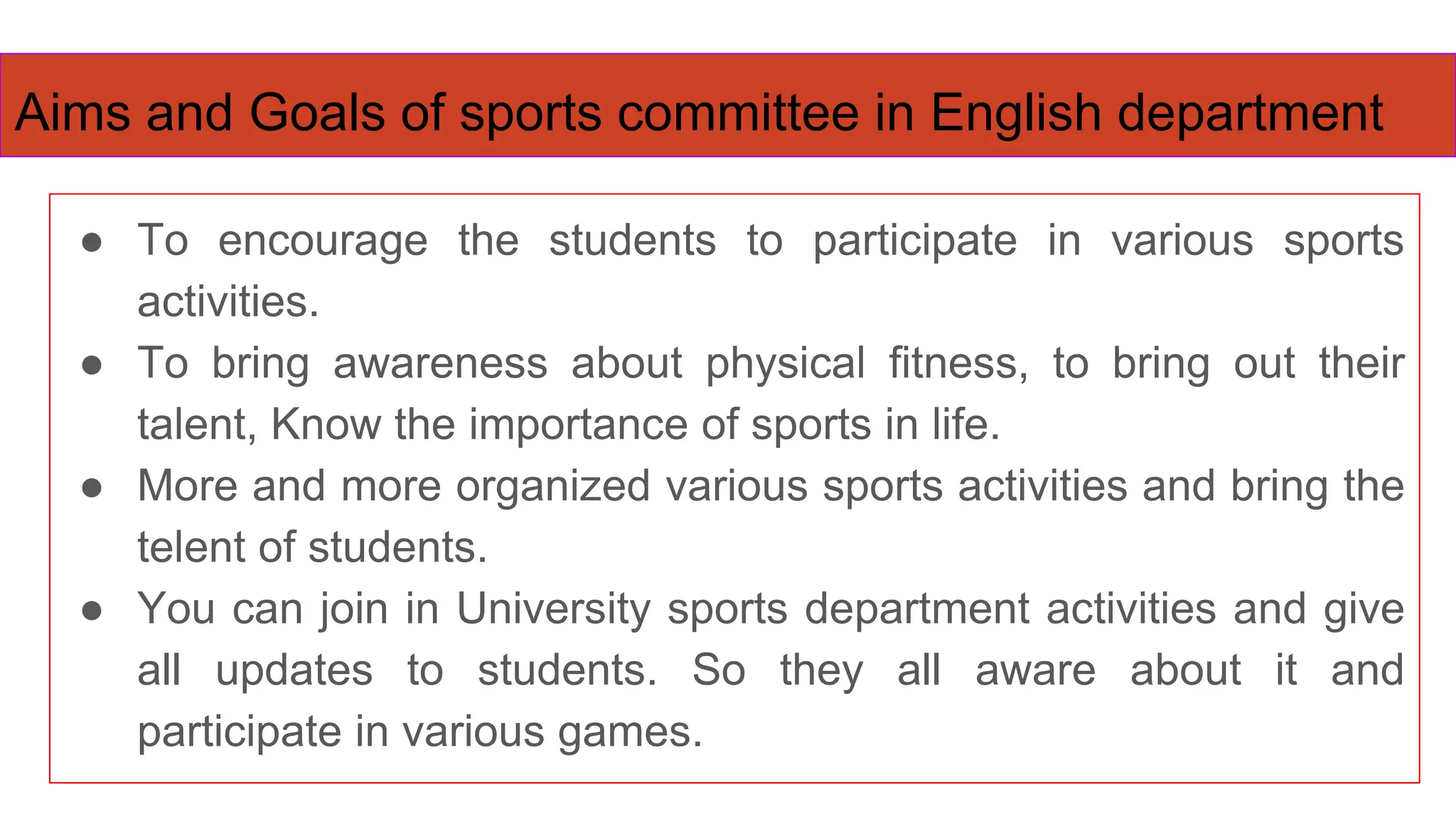 Sports and recreation_commitee | PPTX