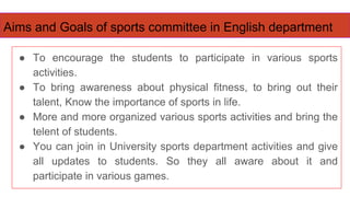 Sports and recreation_commitee | PPTX