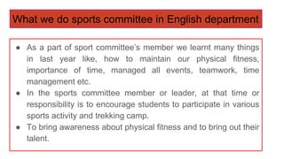 Sports and recreation_commitee | PPTX