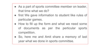 Sports and recreation_commitee | PPTX